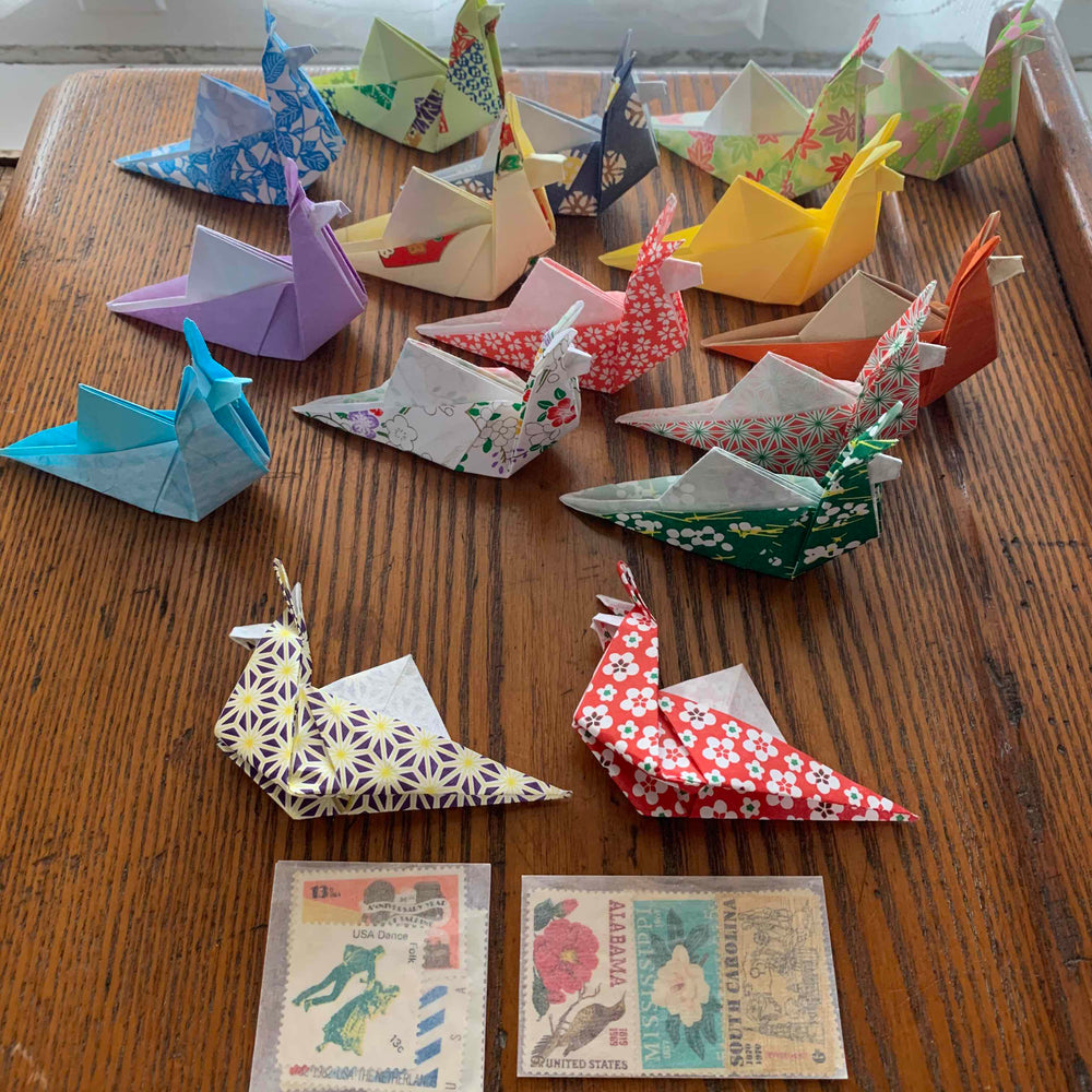 Snail Mail Kit: Origami Snails and Vintage postage make happy mail ...