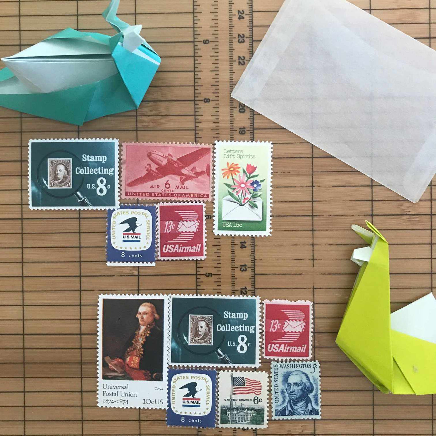 Snail Mail Kit: Origami Snails and Vintage postage make happy mail ...